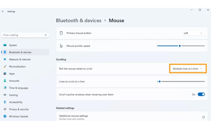 How to change scroll speed in Windows 11 - mousescrolltest - people ...