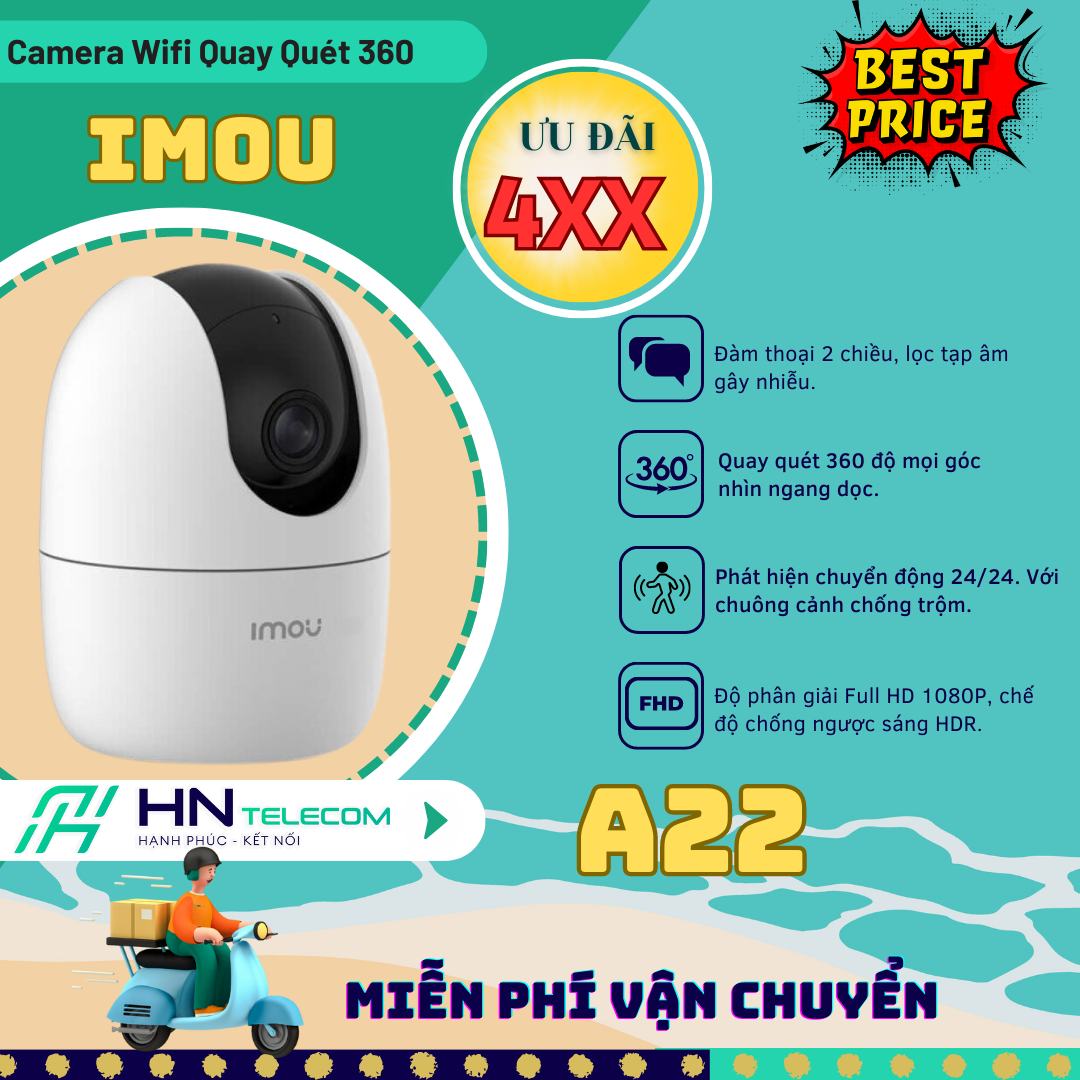 Camera WiFi IMOU A22 2MP hàng chính hãng - HN Telecom - Camera Imou ...